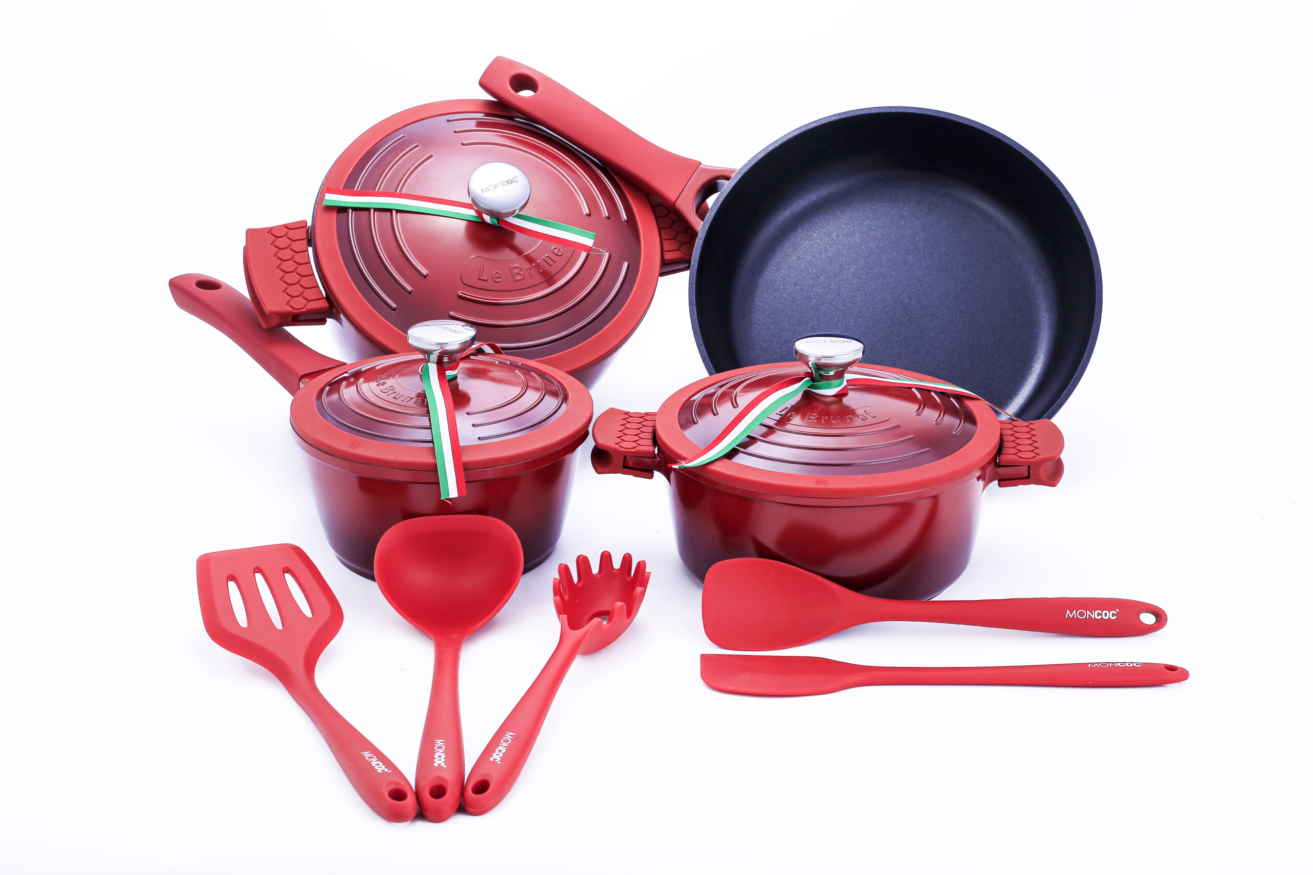 Jogo de Panelas - Le Brunet - Vermelho - Moncoc